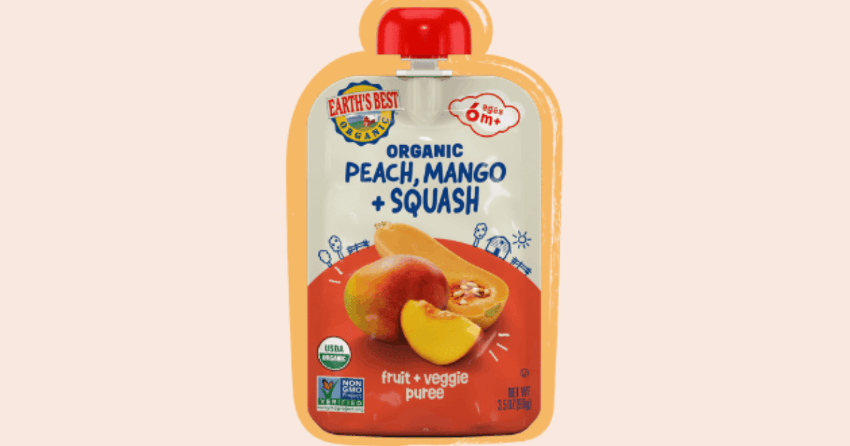 Peach Mango + Squash Puree | Baby Food Pouches | Earth's Best