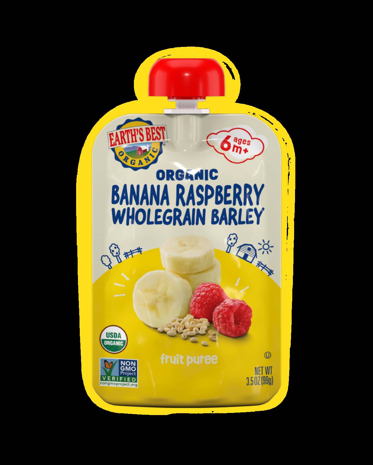 Banana + Raspberry Puree | Baby Food Pouches | Earth's Best