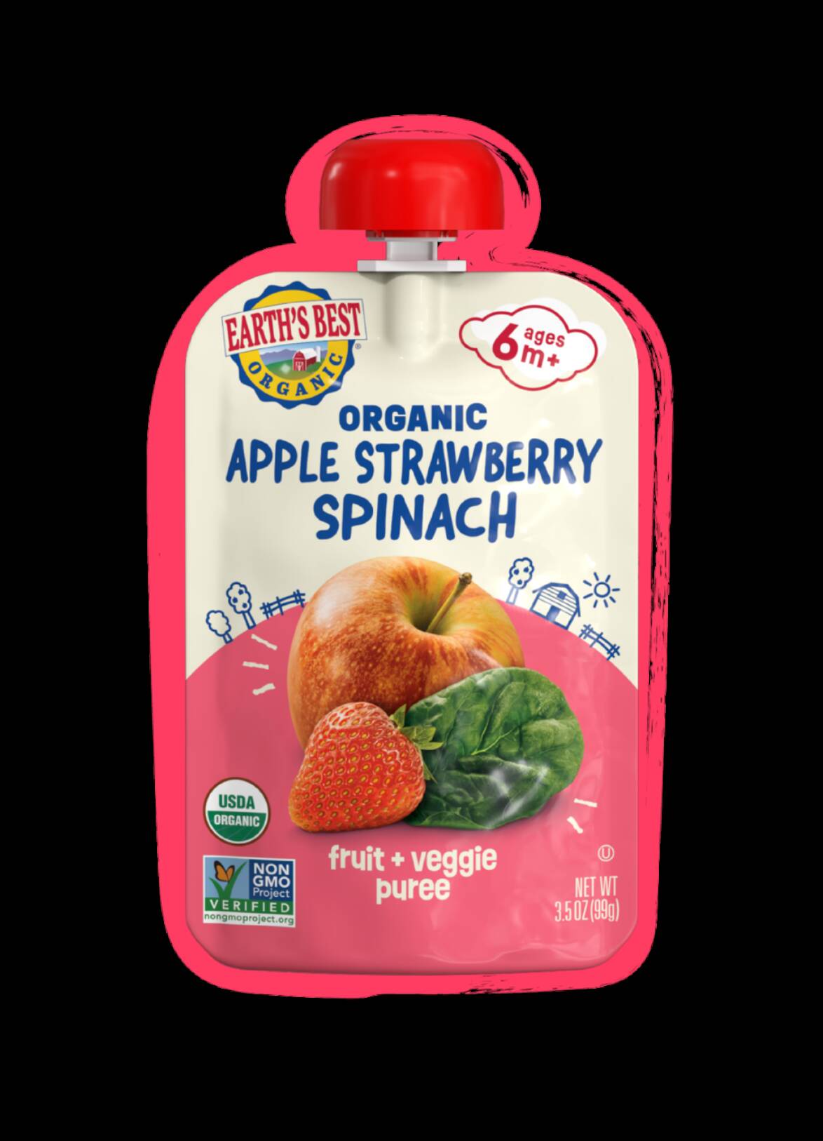 Apple Strawberry Spinach Puree | Baby Food Pouches | Earth's Best