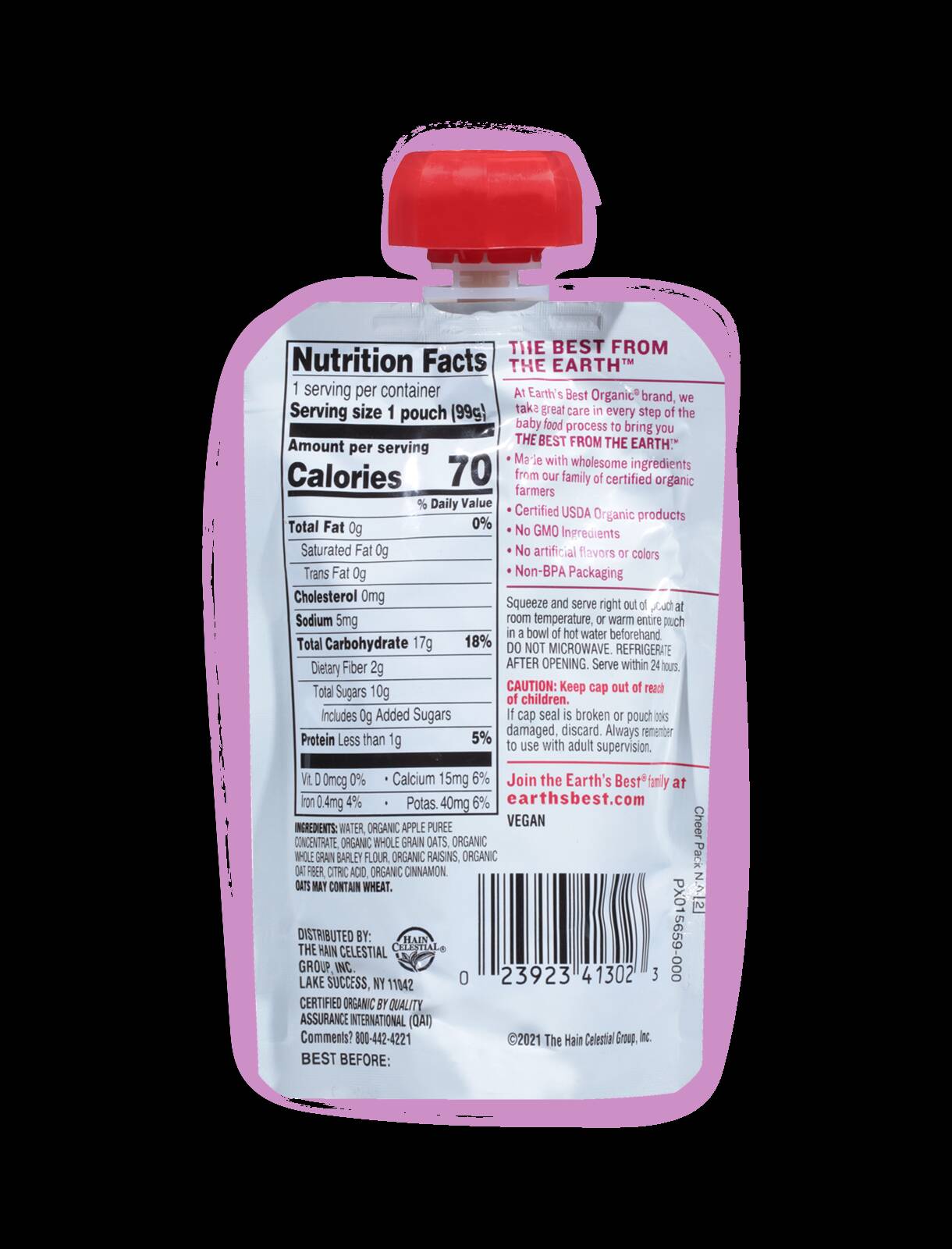 Apple + Raisin Puree | Baby Food Pouches | Earth's Best